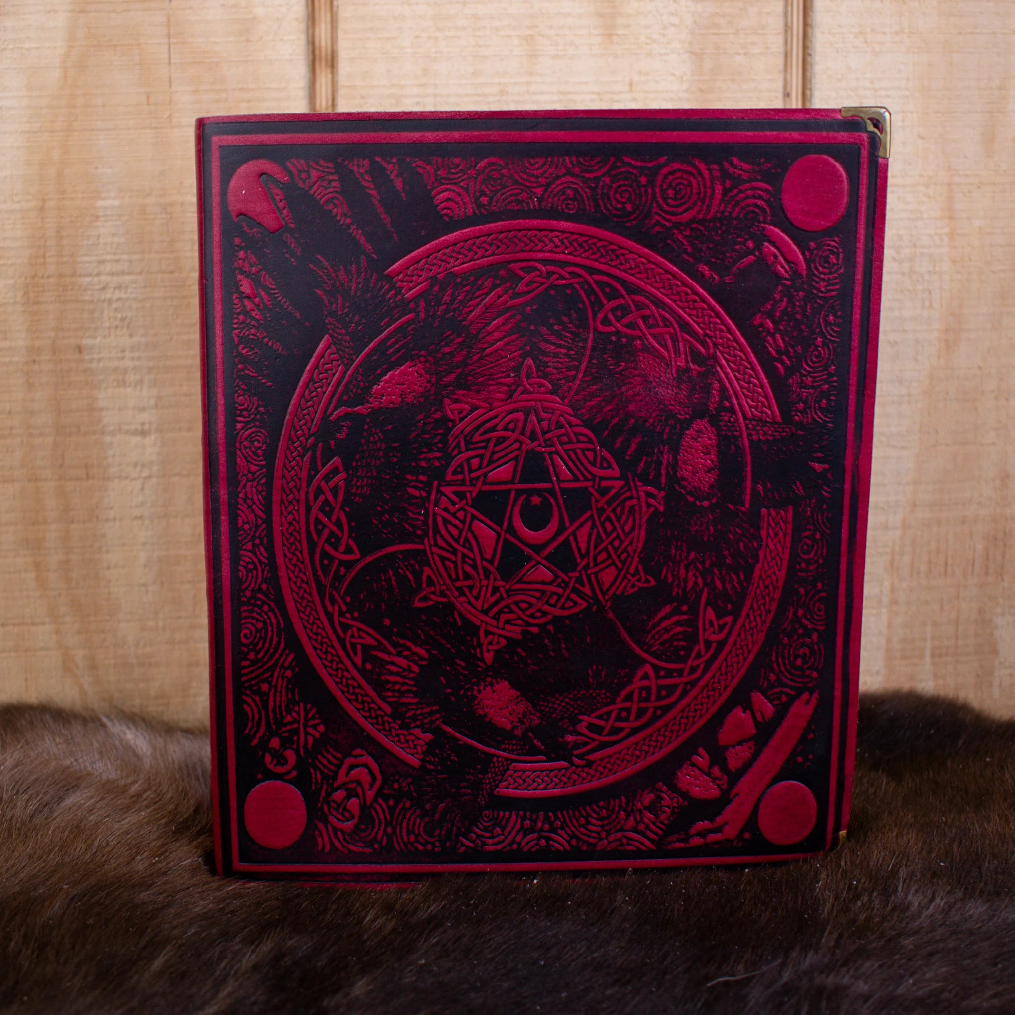 "The Ravens" Red Spellbook Leather Journal – Galaxy Games